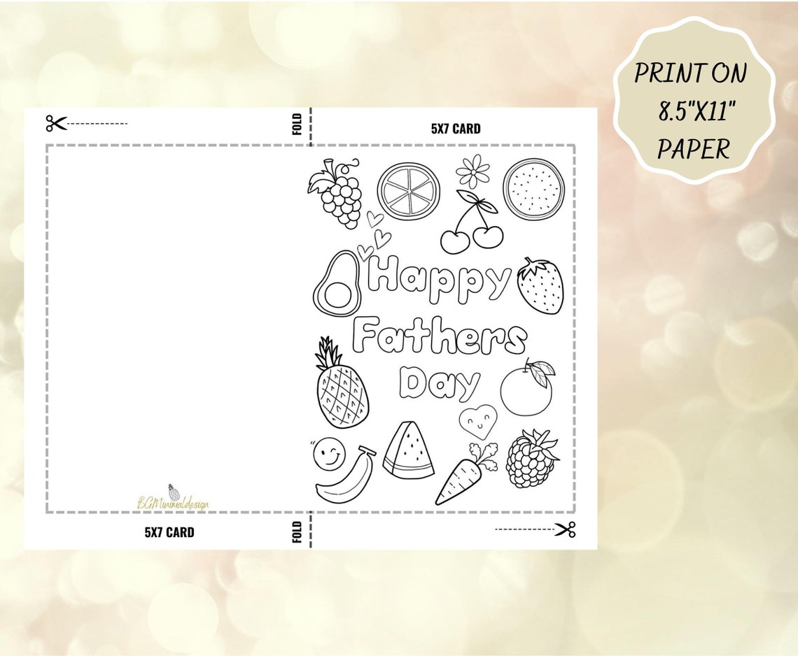 Printable Father's Day Card From Child, Colorable Father's Day Card ...