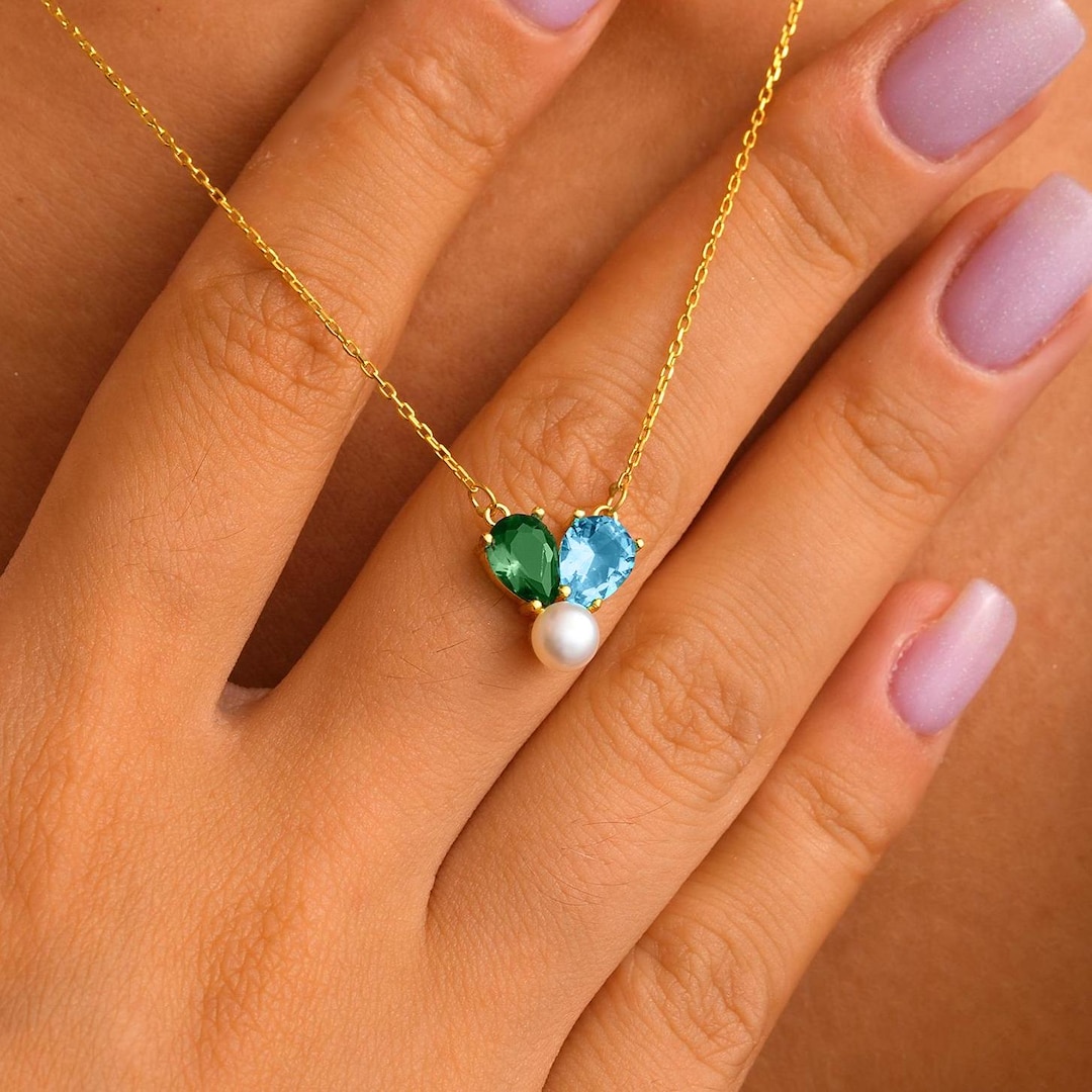 Dainty Pearl Birthstone Necklace, Pearl Detailed Wedding Necklace ...