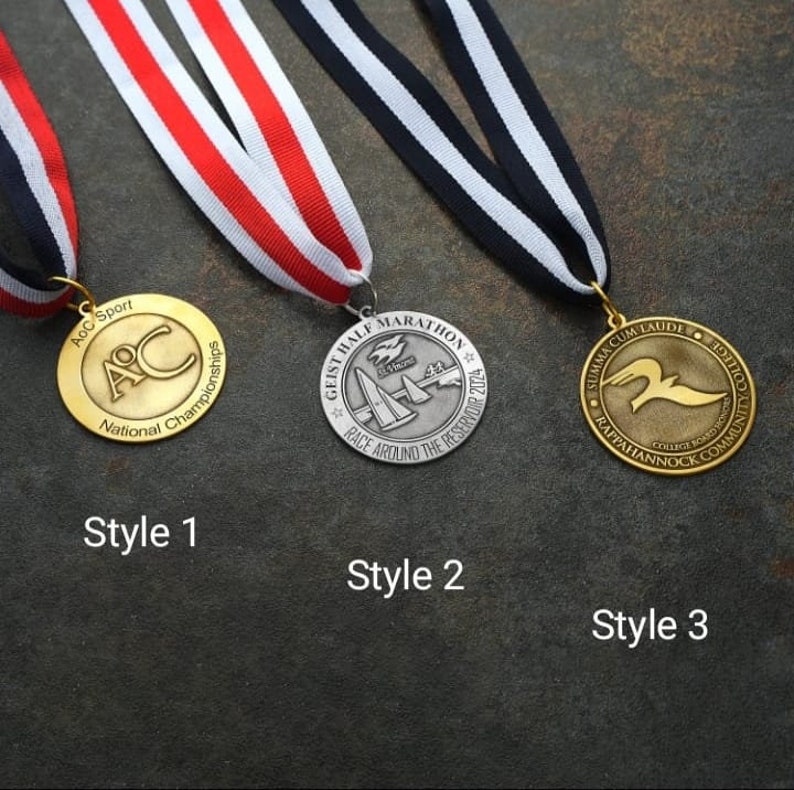 Tournament Medals With School Logo, Engraved Customizable Award Medals ...