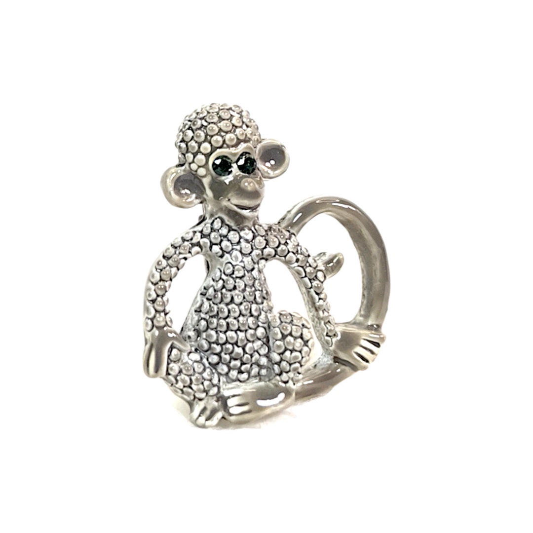 Vintage Gerrys Green Eyed Monkey Brooch Pin - Etsy
