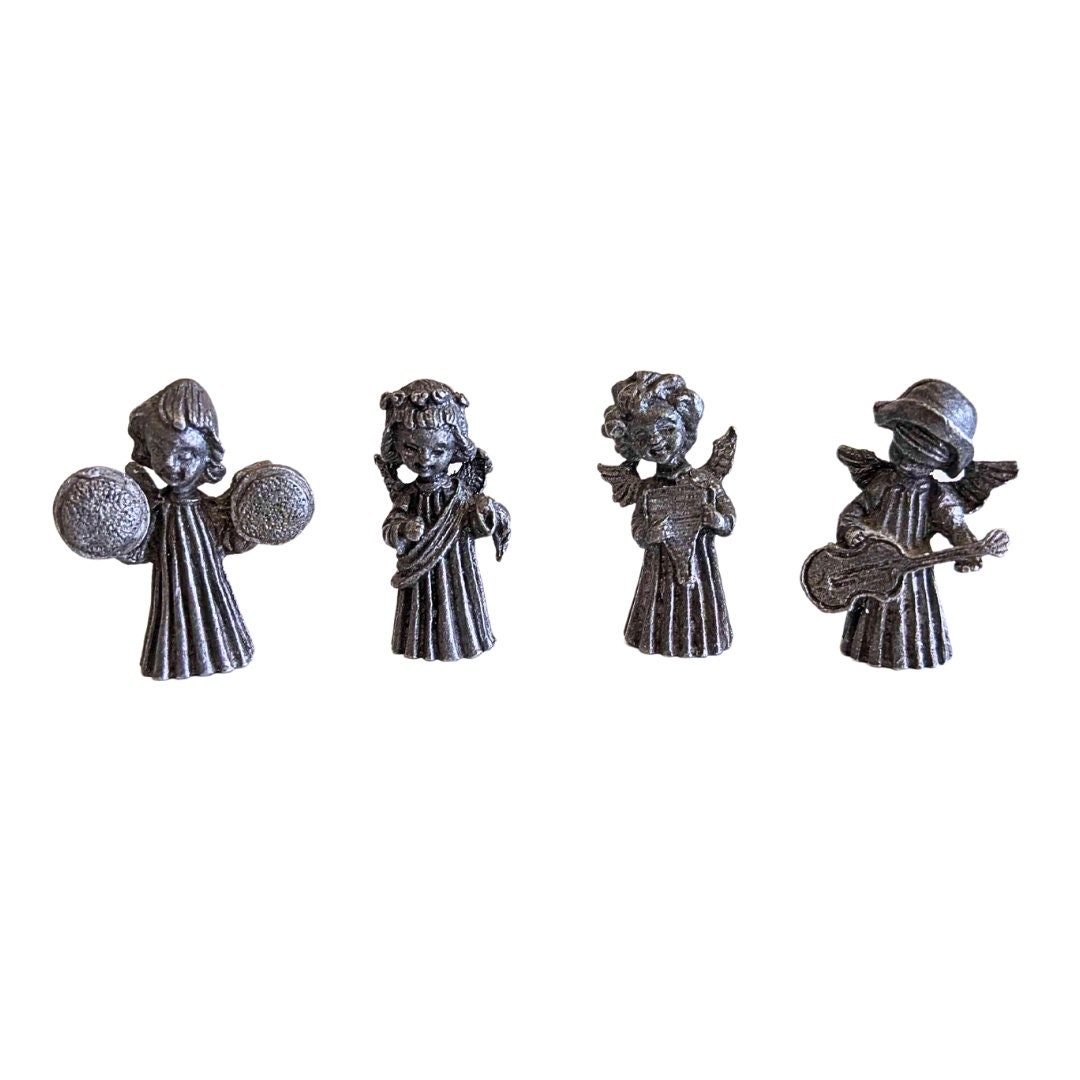 Set of 4 Vintage LILLIAN VERNON Pewter Angels Band Choir Figurines - Etsy