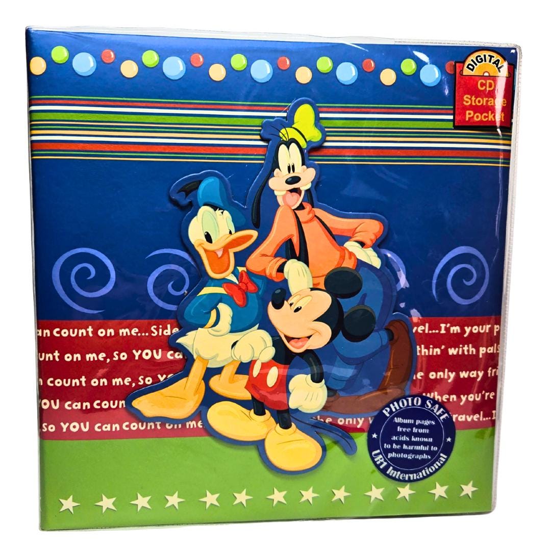 Disney Mickey Donald Duck Goofy Photo Safe Photo Album Holds 152 4x6 ...