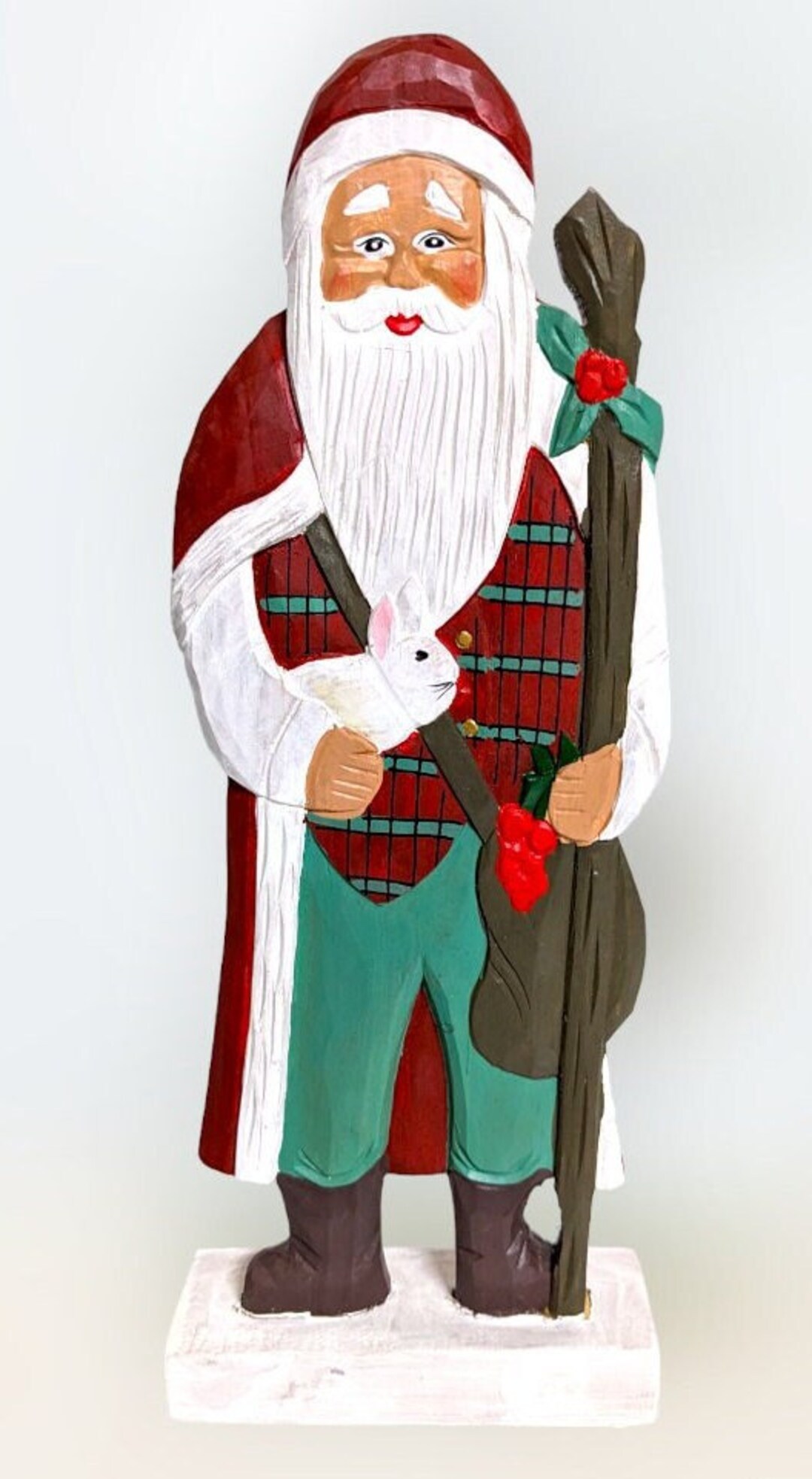 Hand-carved Wooden Santa Christmas Figure 12 Tall - Etsy