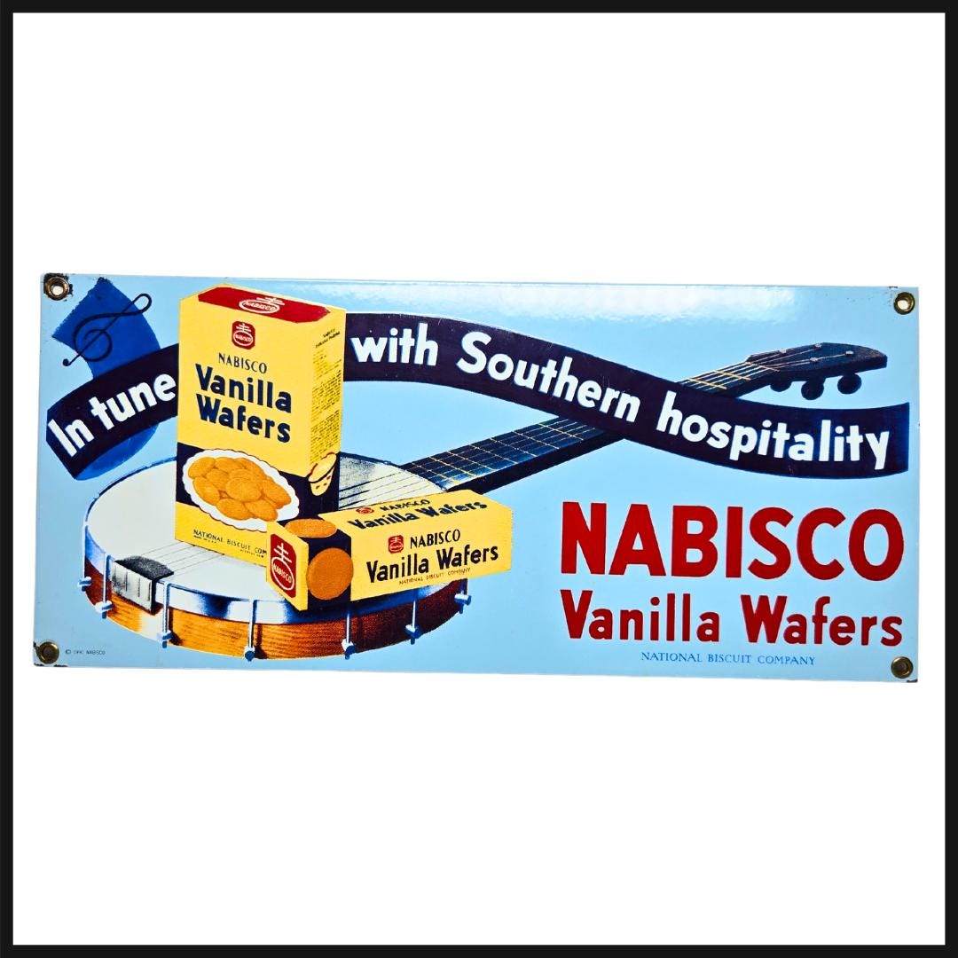 Vintage Nabisco Vanilla Wafers Porcelain Advertising Sign 1990 Nice ...