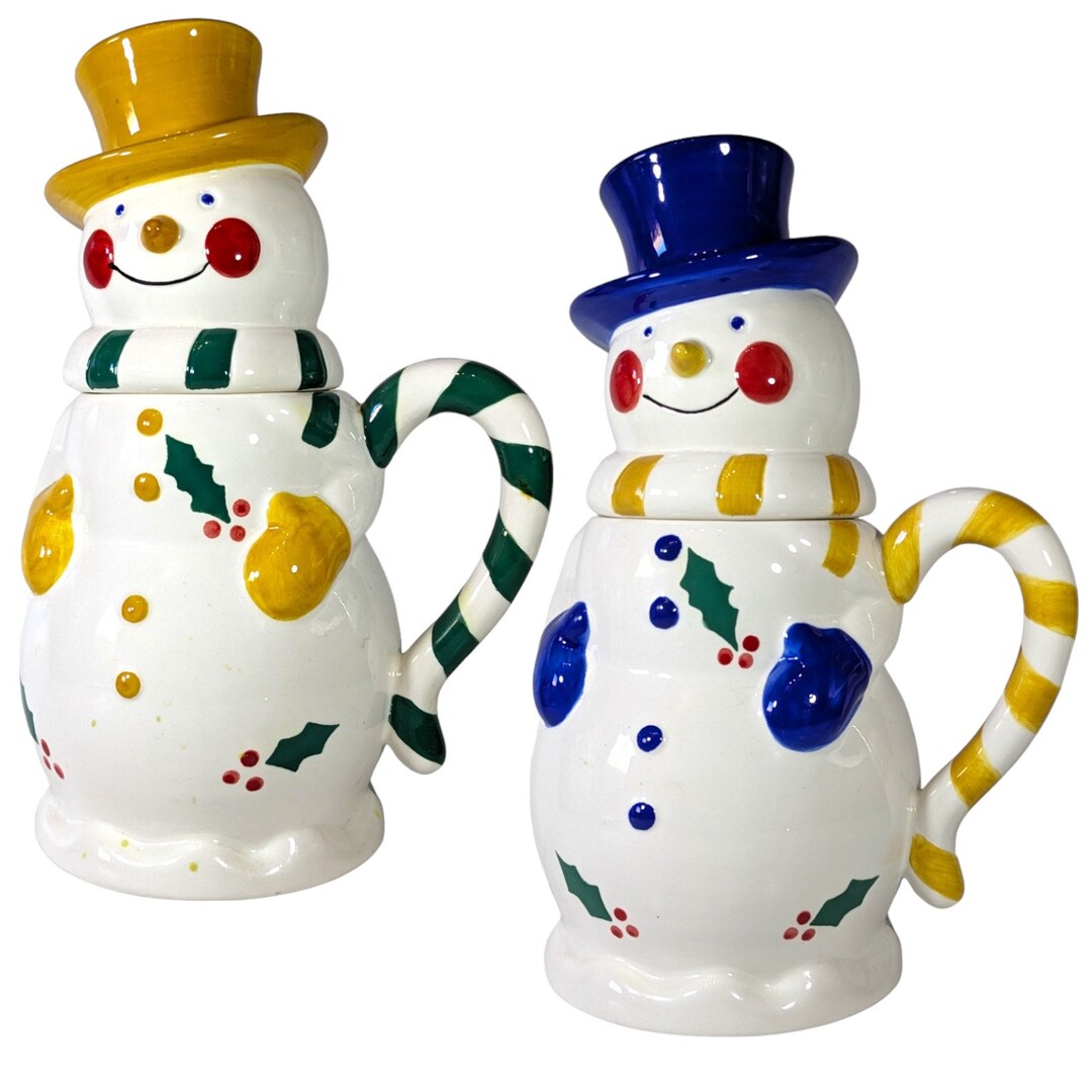 Temptations Snowman Mugs With Lids 24oz - Etsy