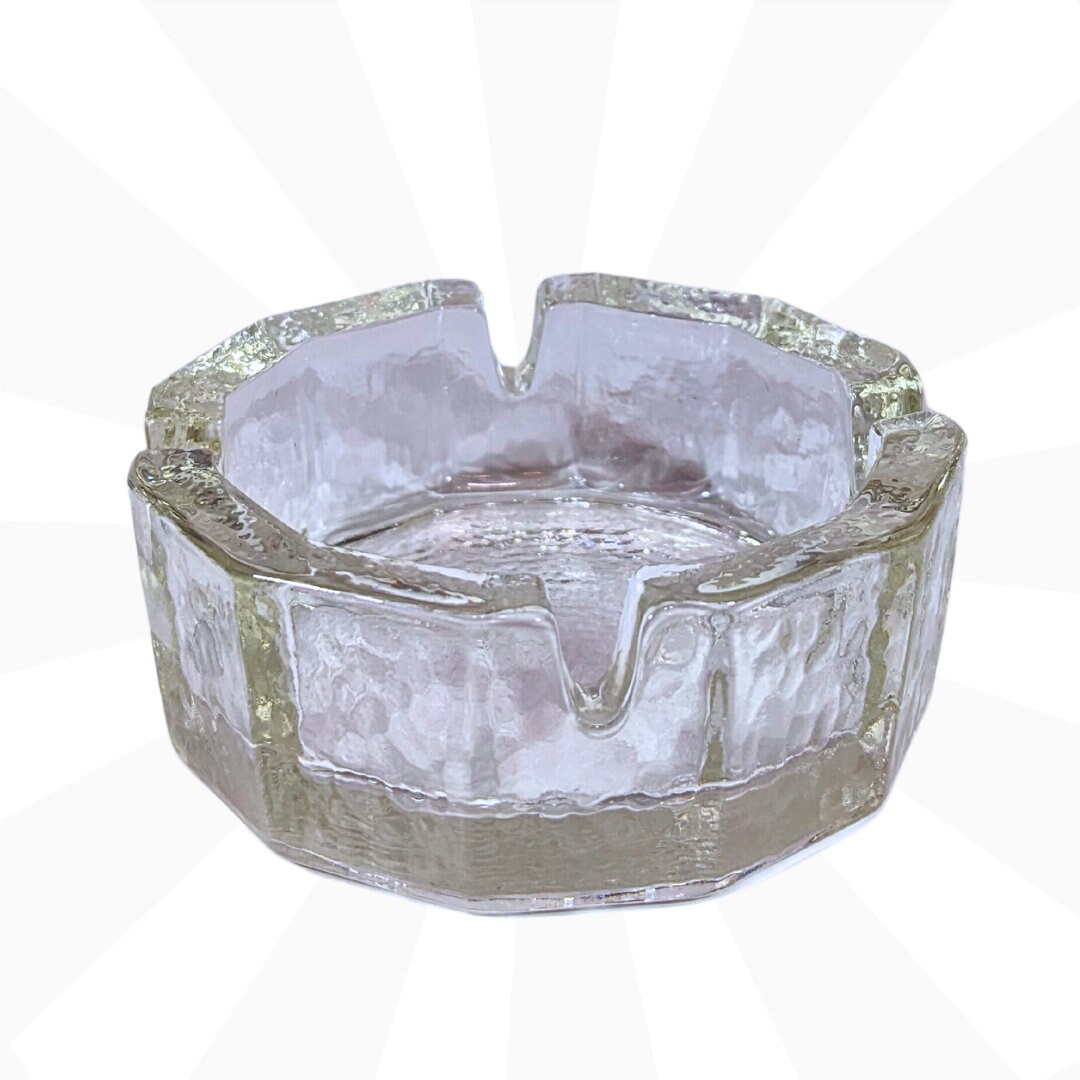 Vintage Midcentury Heavy Pebble Glass Ashtray - Etsy