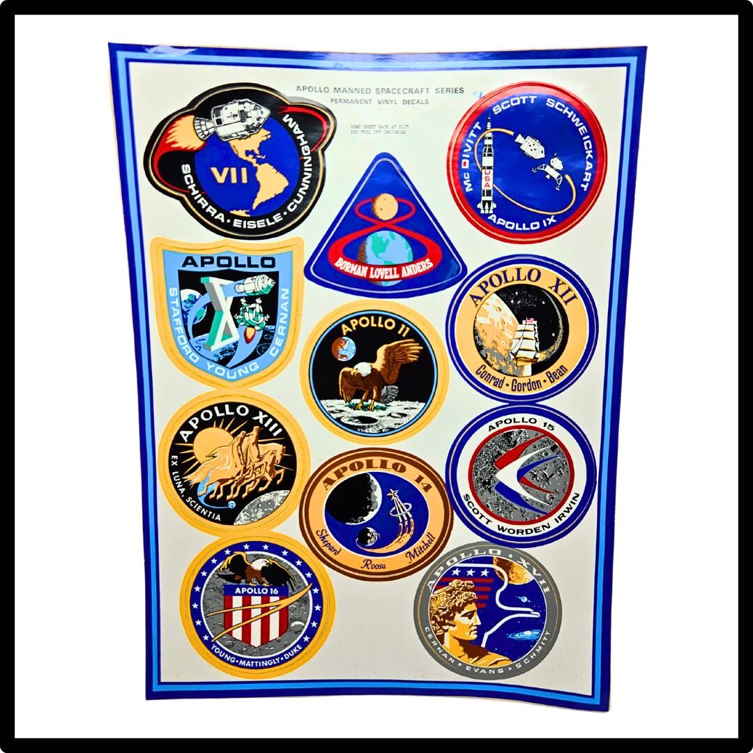 Vintage NASA Apollo Missions Man Ed Spacecraft Series Decal Set - Etsy