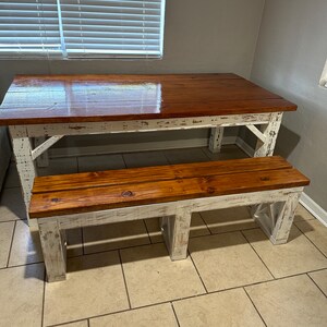Dining Room Table and Bench - Etsy