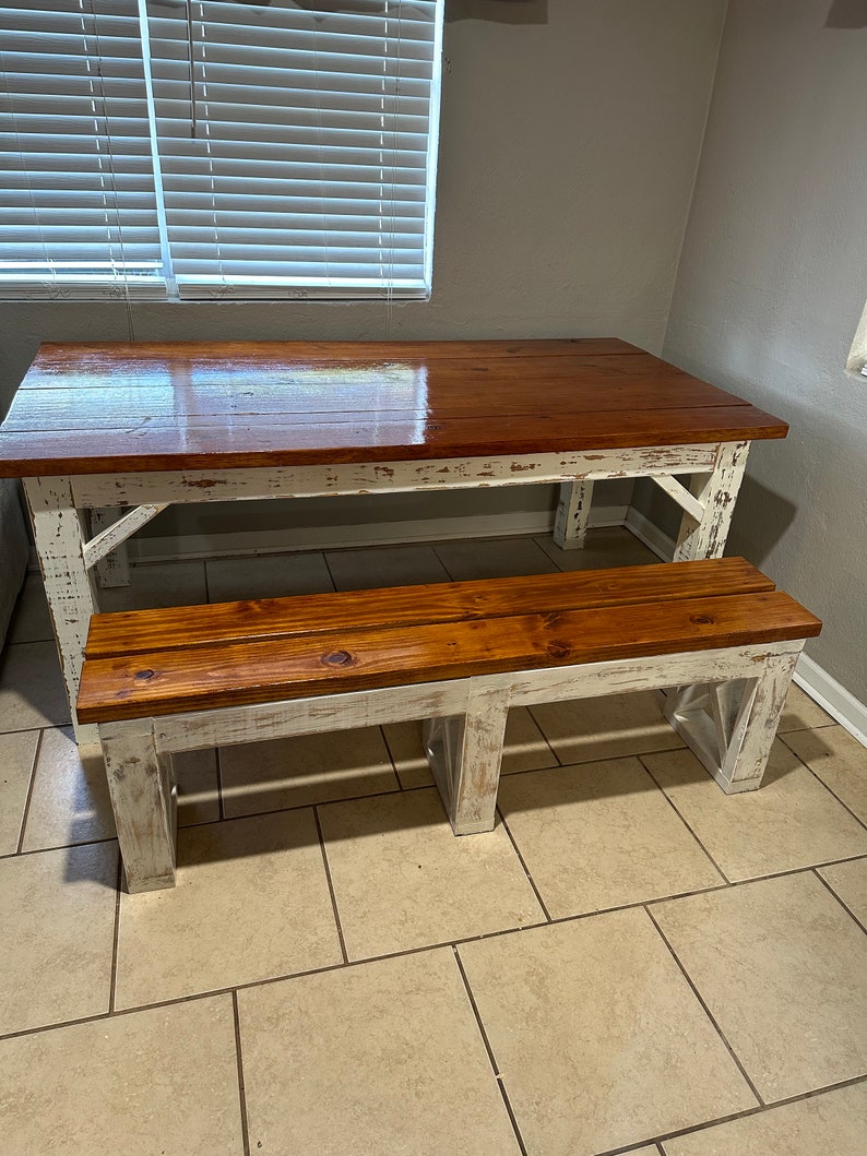 Dining Room Table and Bench - Etsy