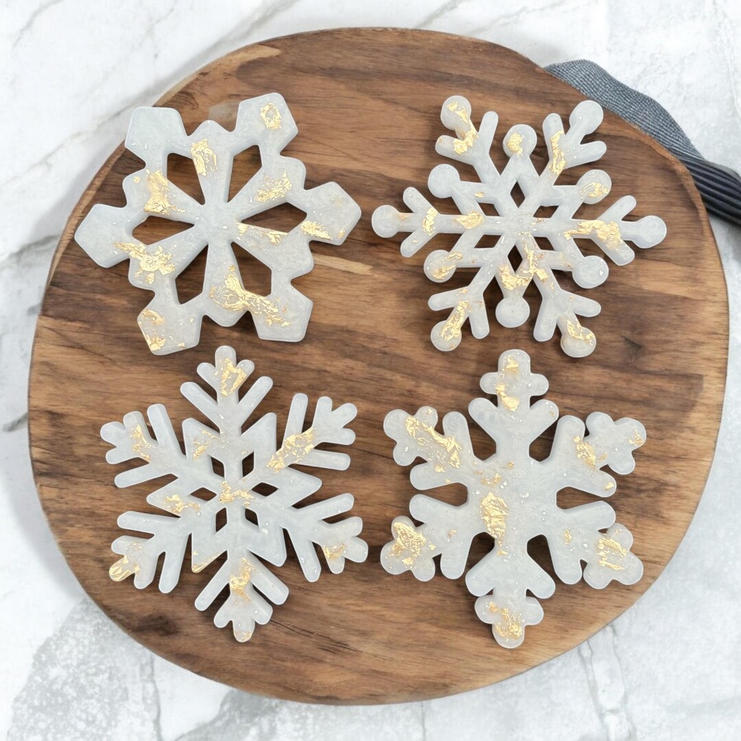 Whimsical Snowflake Coasters - Holiday Hostess Gift, Set of 4 - Etsy