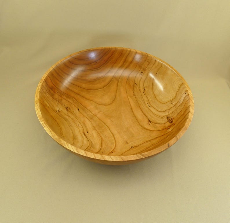 11 Large Cherry Wood Bowl - Etsy