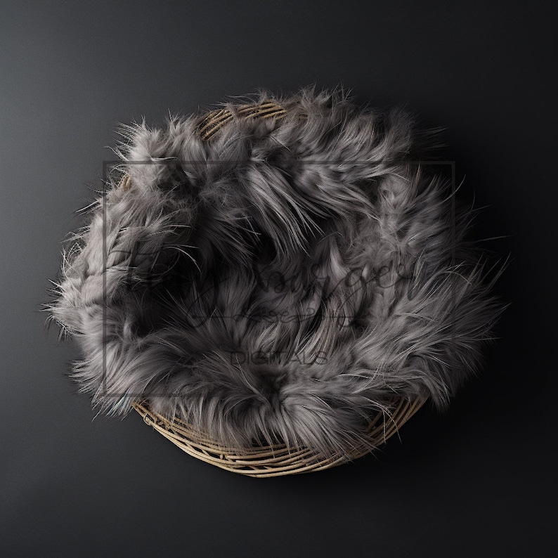 Dark Grey Newborn Digital Backdrop Wicker Basket Newborn Digital ...