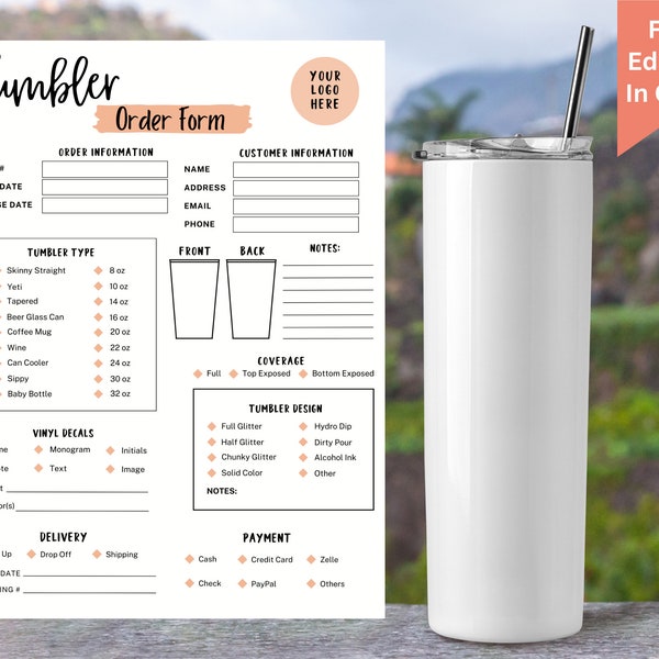 Cup Order Form - Etsy