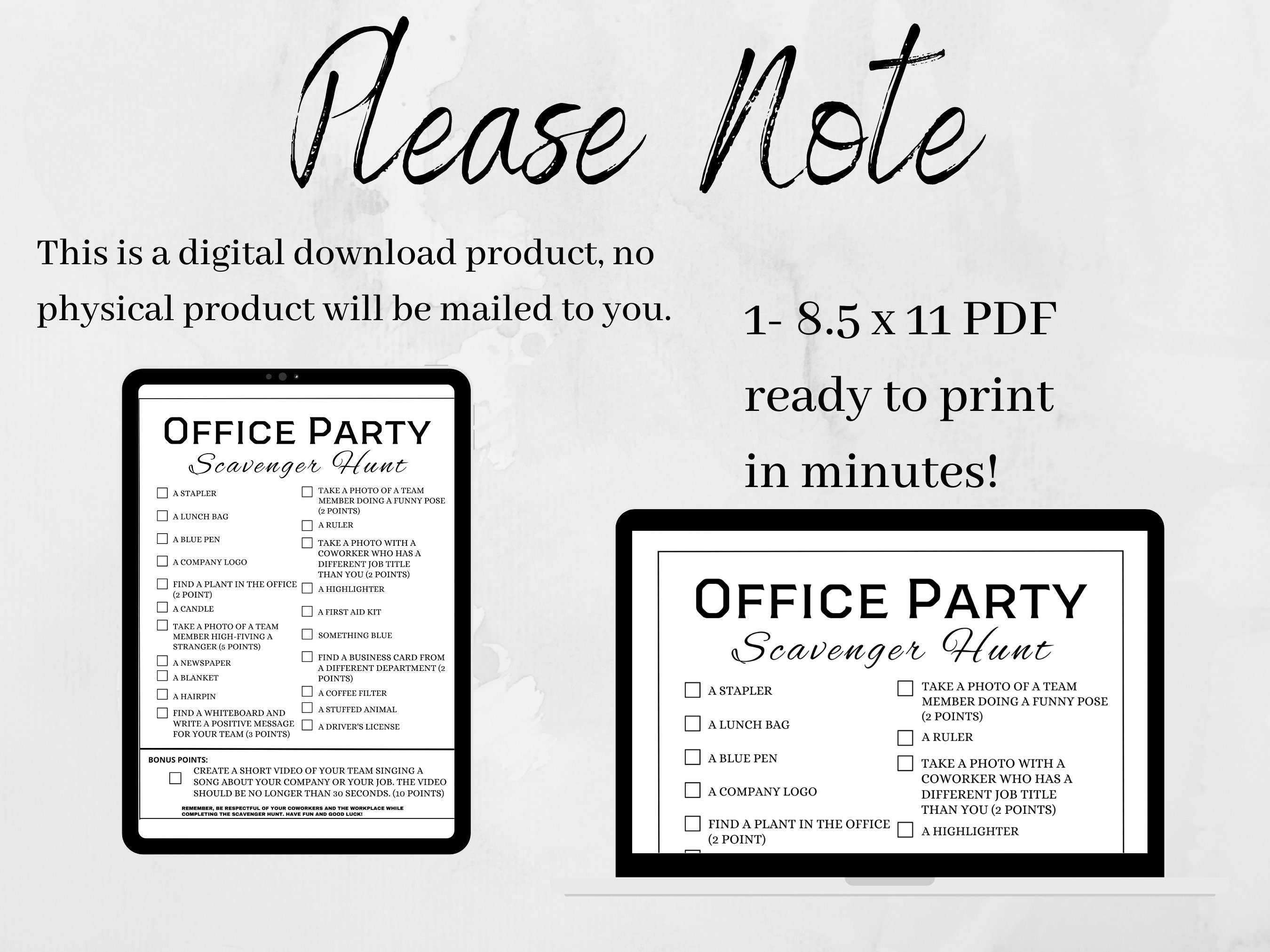 Office Party Scavenger Hunt Work Scavenger Hunt Team Building Games