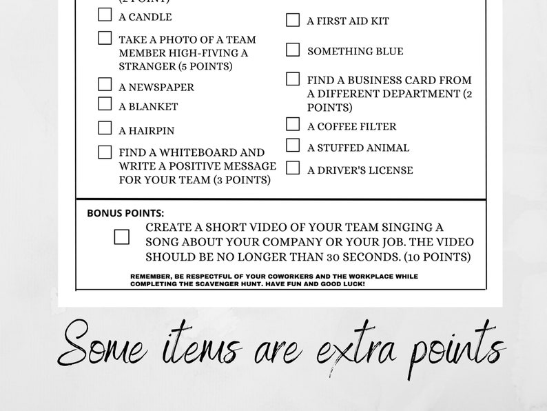 Office Party Scavenger Hunt Work Scavenger Hunt Team Building Games For Work Office Party