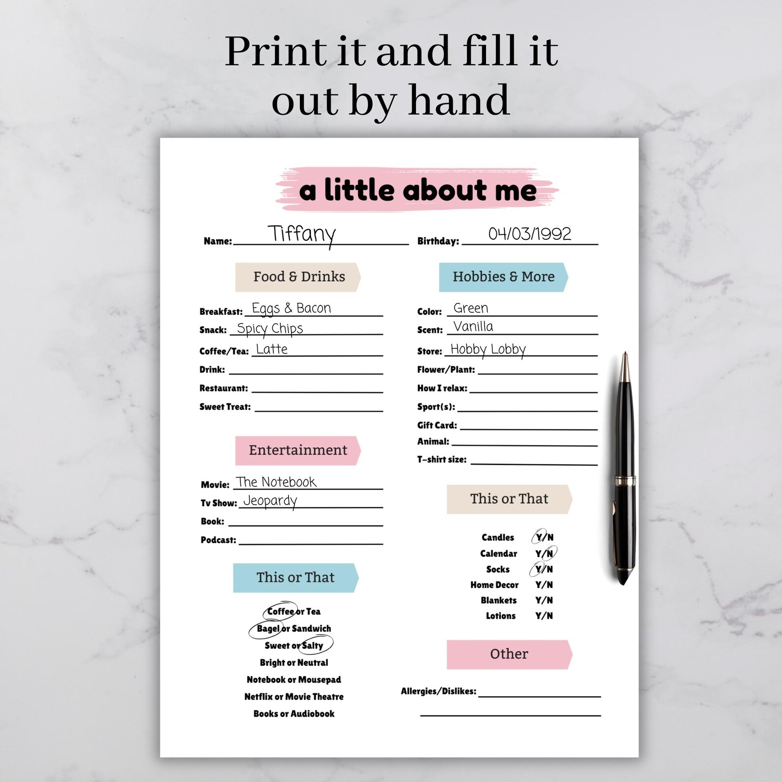 Team Building Get to Know Me Questionnaire, A Little About Me Printable ...