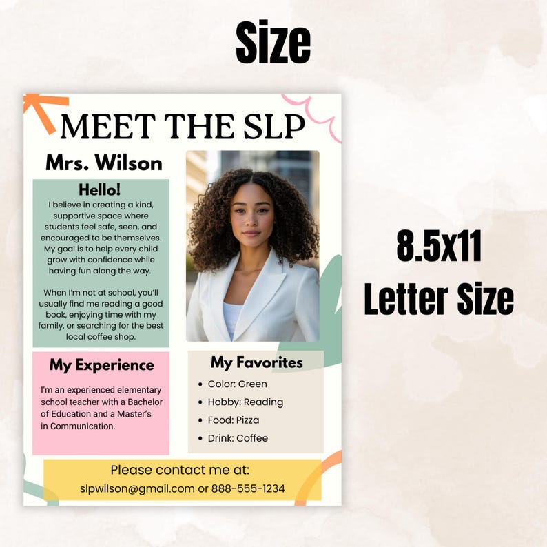 Meet the SLP Editable Template, Printable Speech Language Pathologist ...