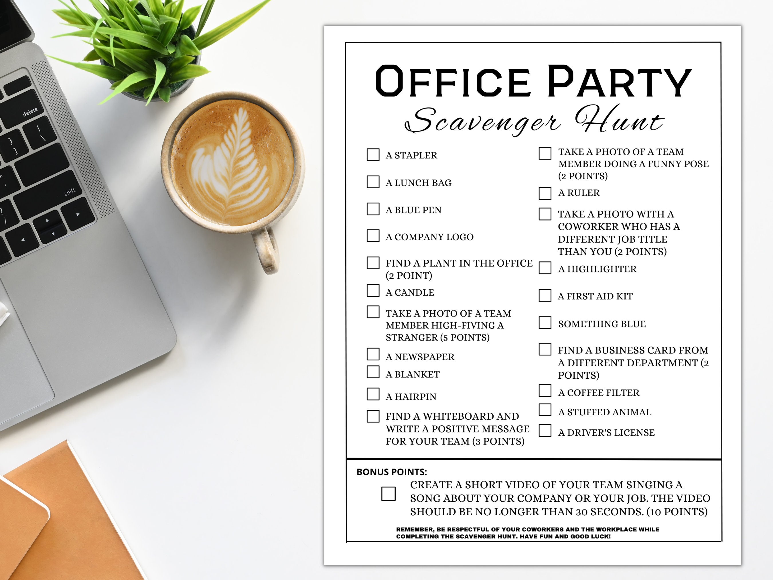 Office Party Scavenger Hunt Work Scavenger Hunt Team Building Games For Work Office Party