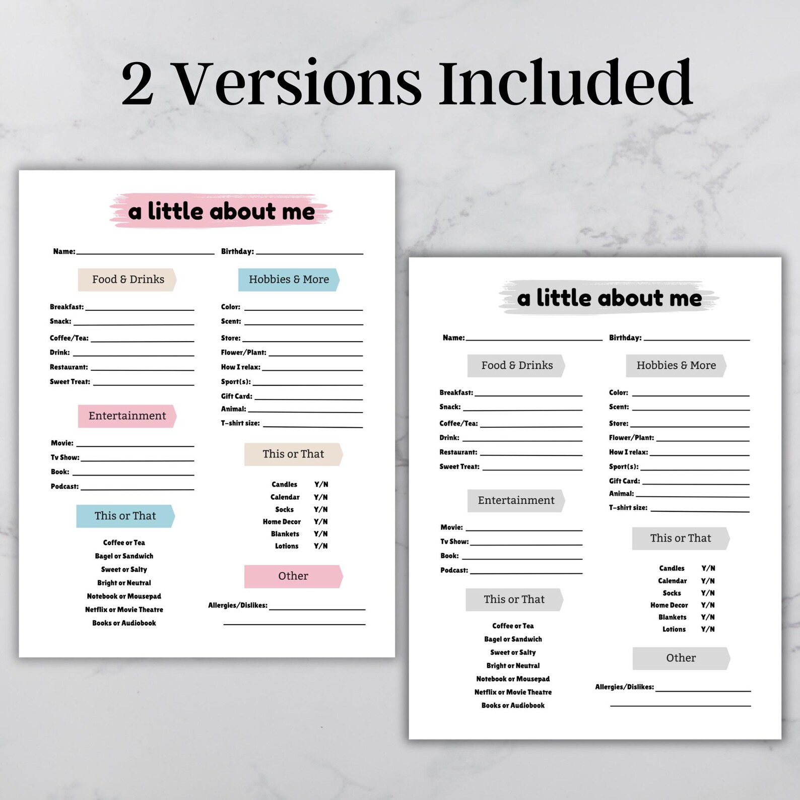 Team Building Get to Know Me Questionnaire, A Little About Me Printable ...