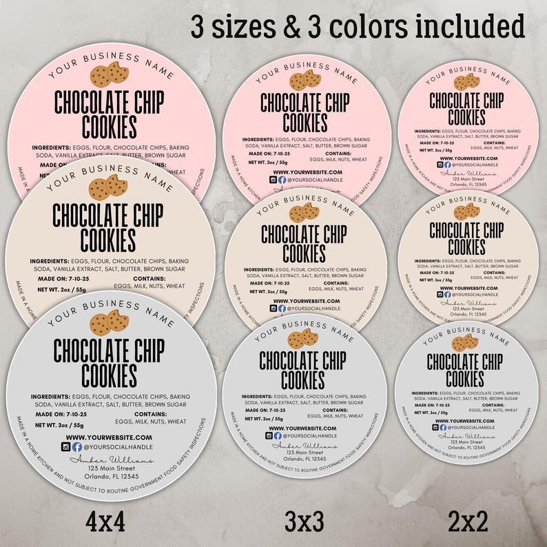 Editable Cottage Food Label, DIY Bakery Label, Printable Food ...