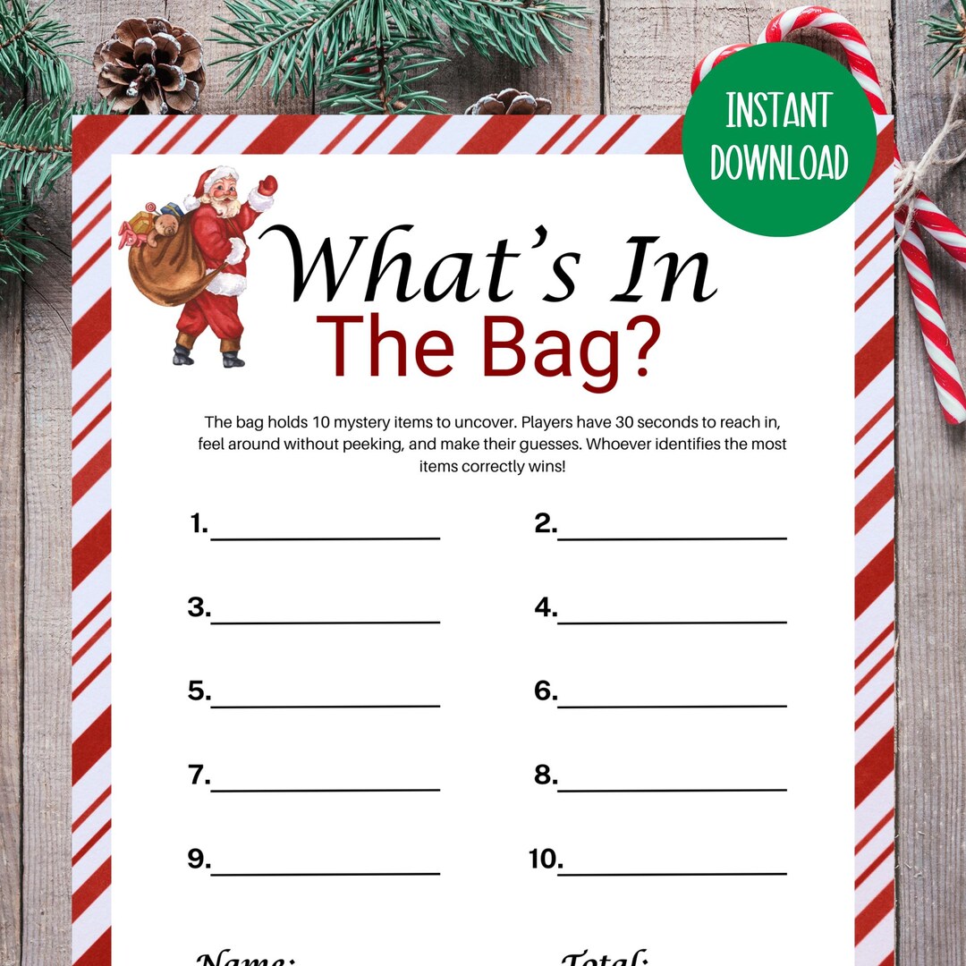 What's in the Bag Christmas Game, Printable Classroom Christmas Game ...