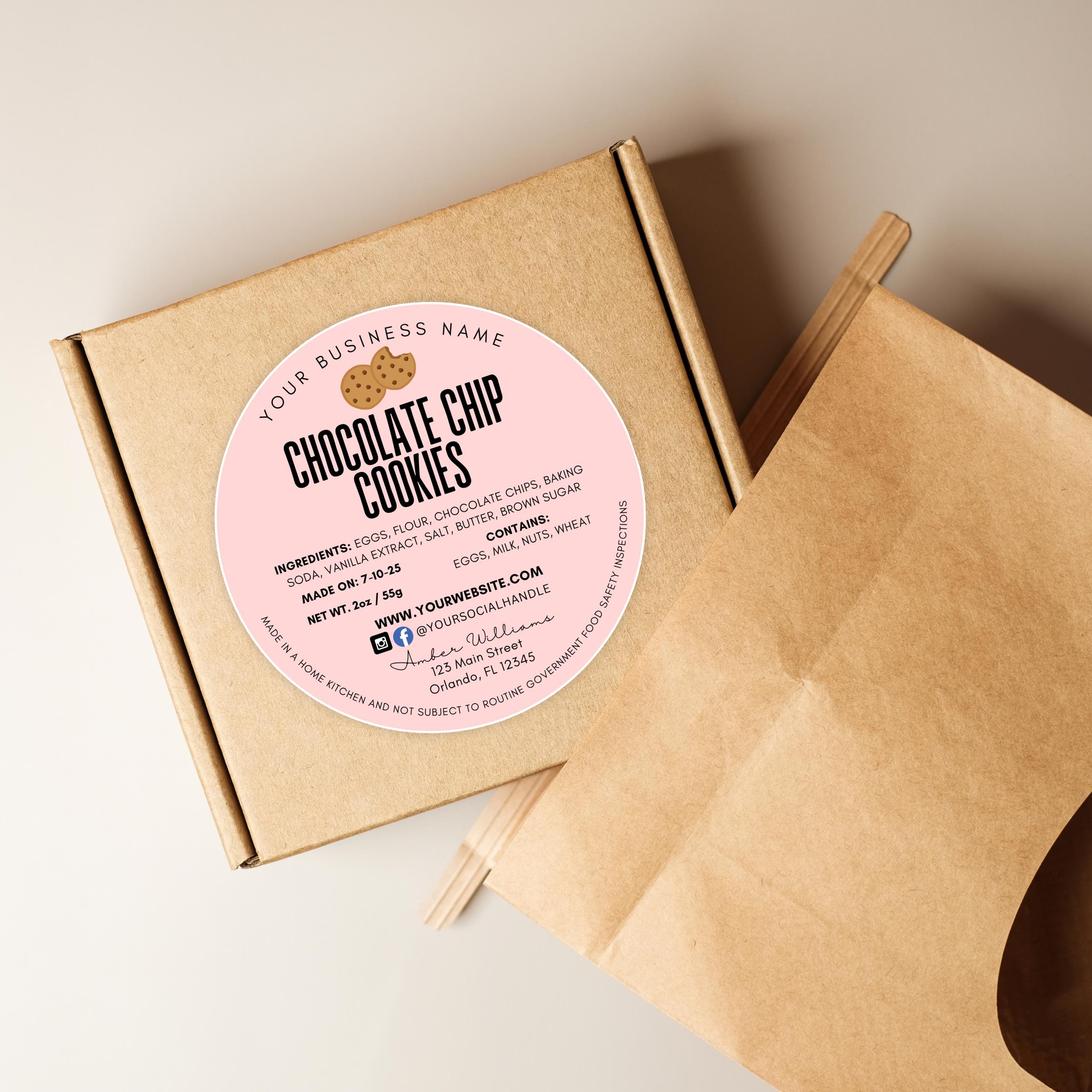 Editable Cottage Food Label, DIY Bakery Label, Printable Food ...