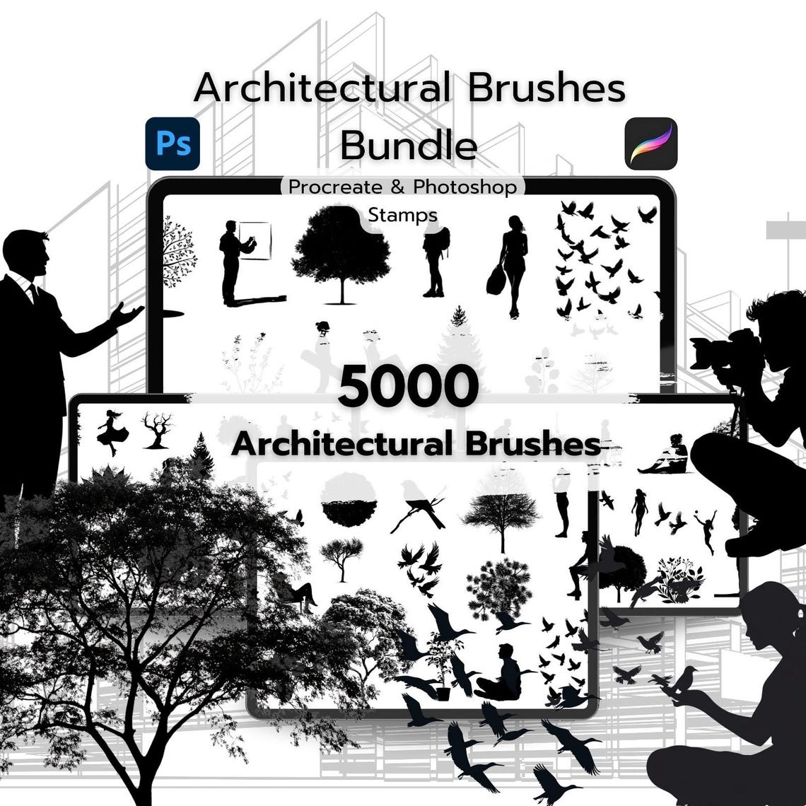 5000+ Architectural Procreate / Photoshop Brushes, Men Brushes, Women ...