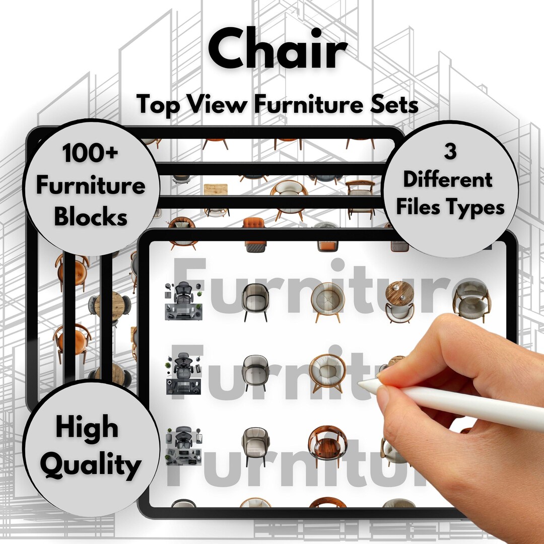 100+ Chair Plan View Set, Modern Classic Chair Designs, Architecture ...