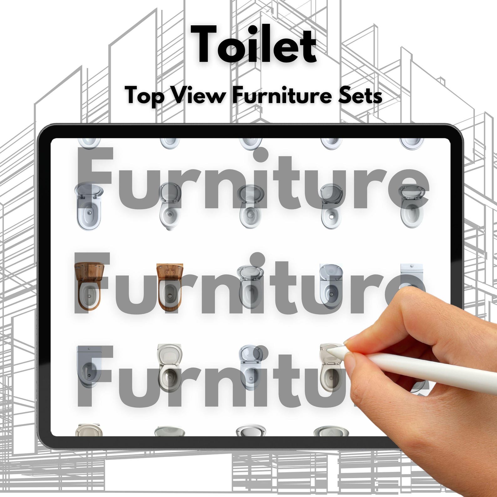 100+ Toilet Plan View Set, Modern Classic Toilet Designs, Architecture ...