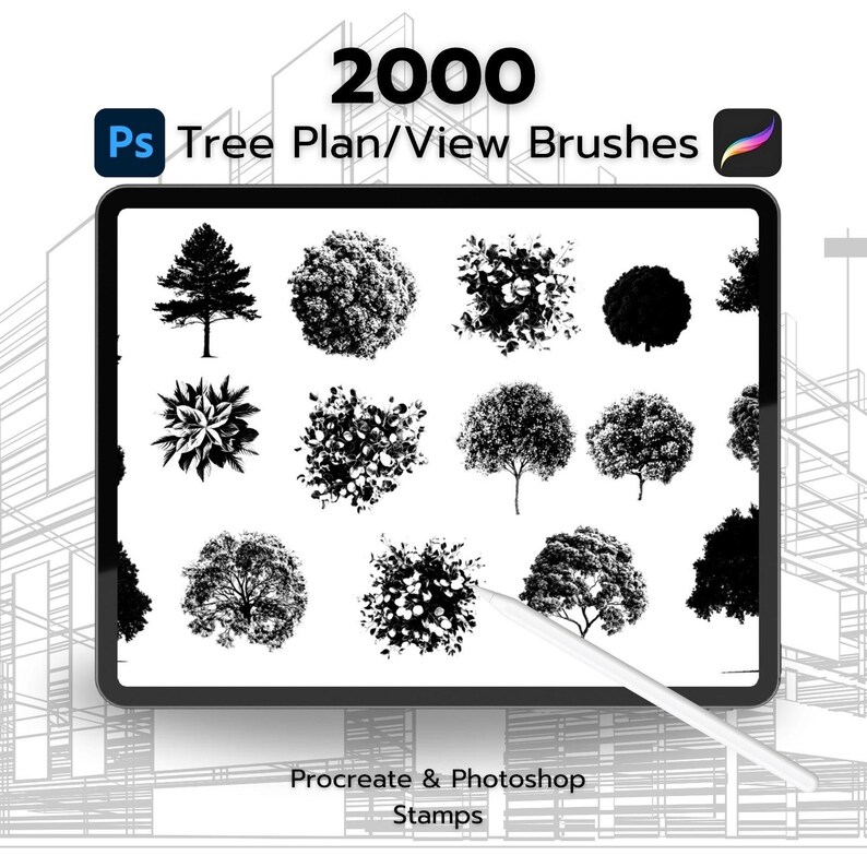 5000+ Architectural Procreate / Photoshop Brushes, Men Brushes, Women ...
