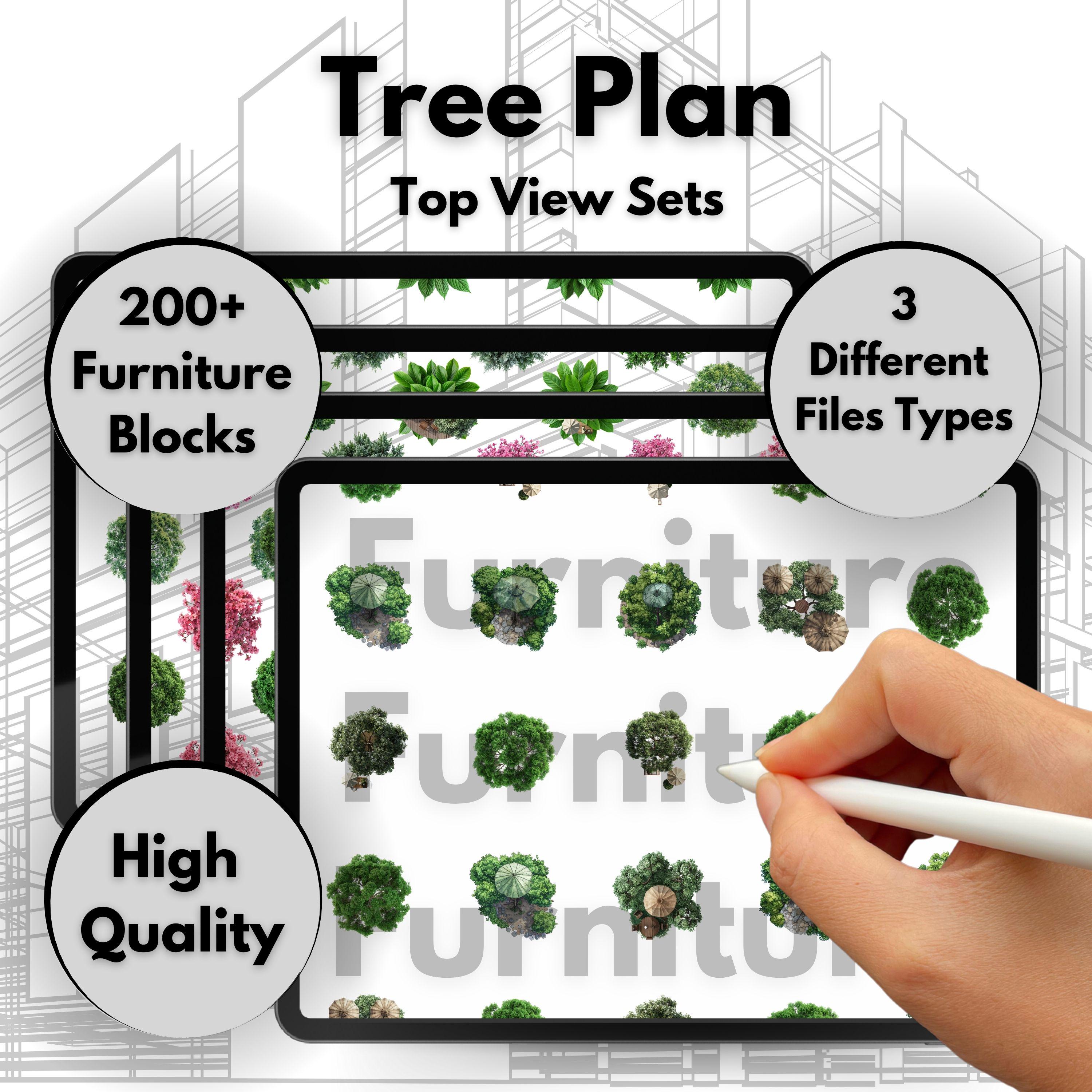 200+ Tree Plan View Set, Modern Classic Tree Designs, Architecture ...