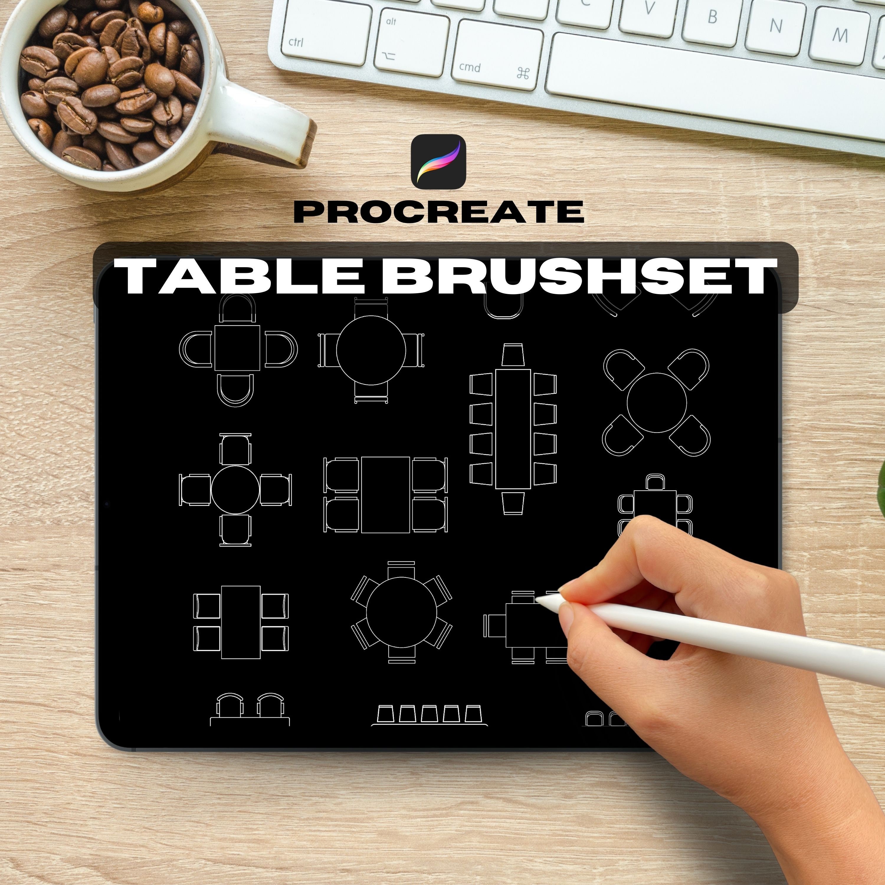 Architecture Procreate Pack, Furniture Pack, Isometric Brushset, Bed Brushset, Tree Brushset ...