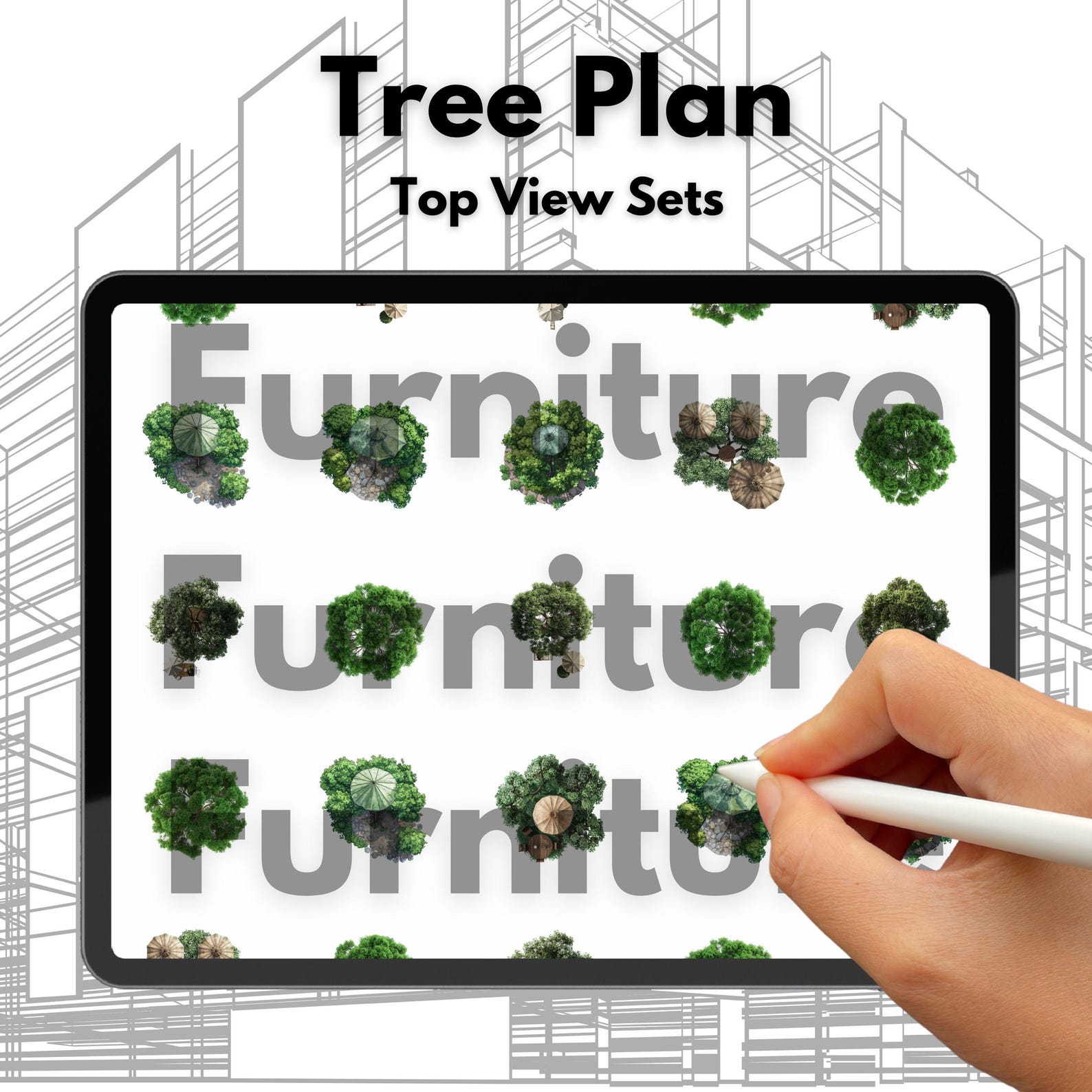 200+ Tree Plan View Set, Modern Classic Tree Designs, Architecture ...