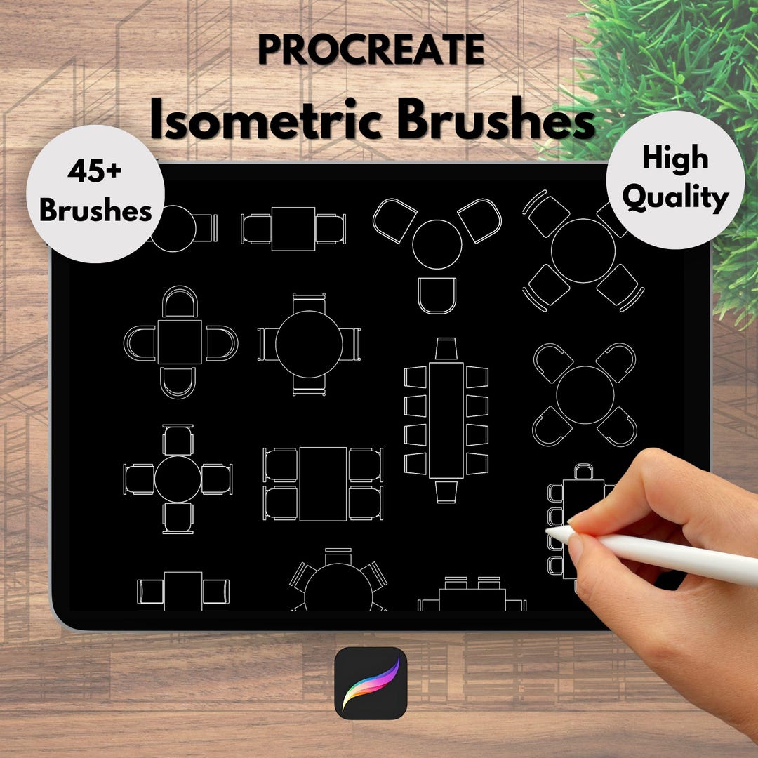 Procreate Isometric Brushset, Isometric Brushset, Architecture ...