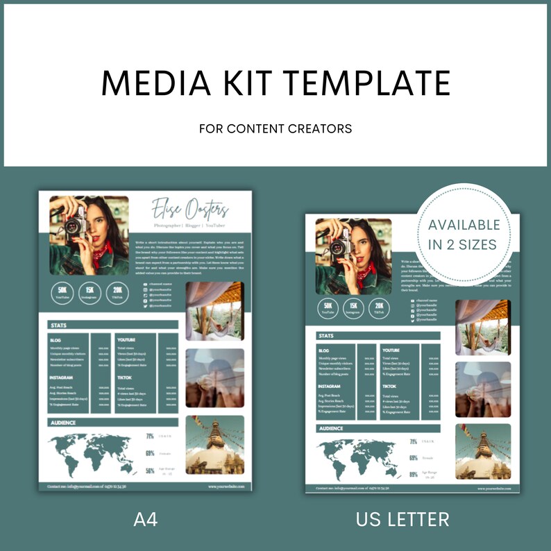 MEDIA KIT Template | Instant Digital Download | Editable on Canva ...