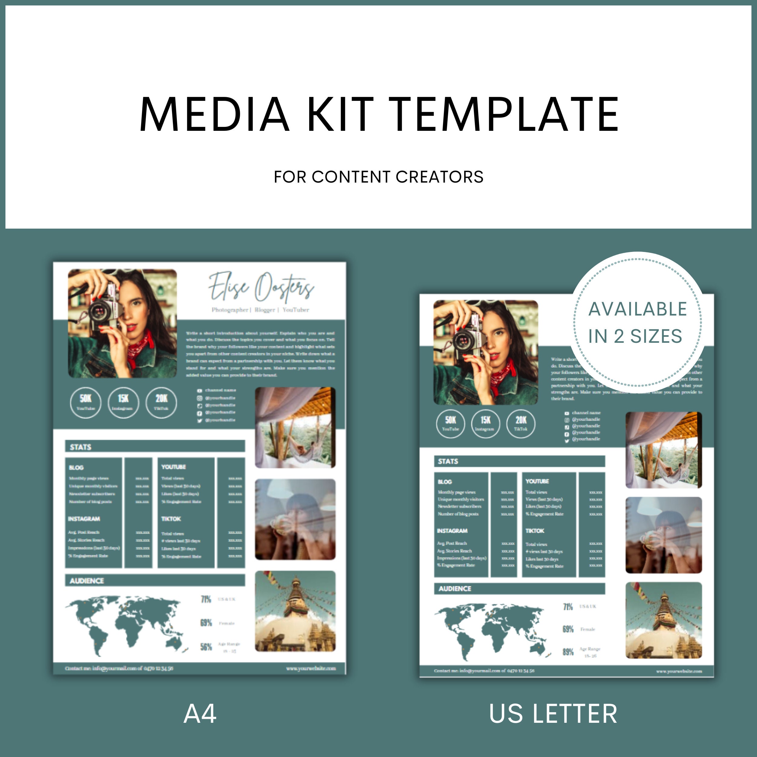 MEDIA KIT Template | Instant Digital Download | Editable on Canva ...