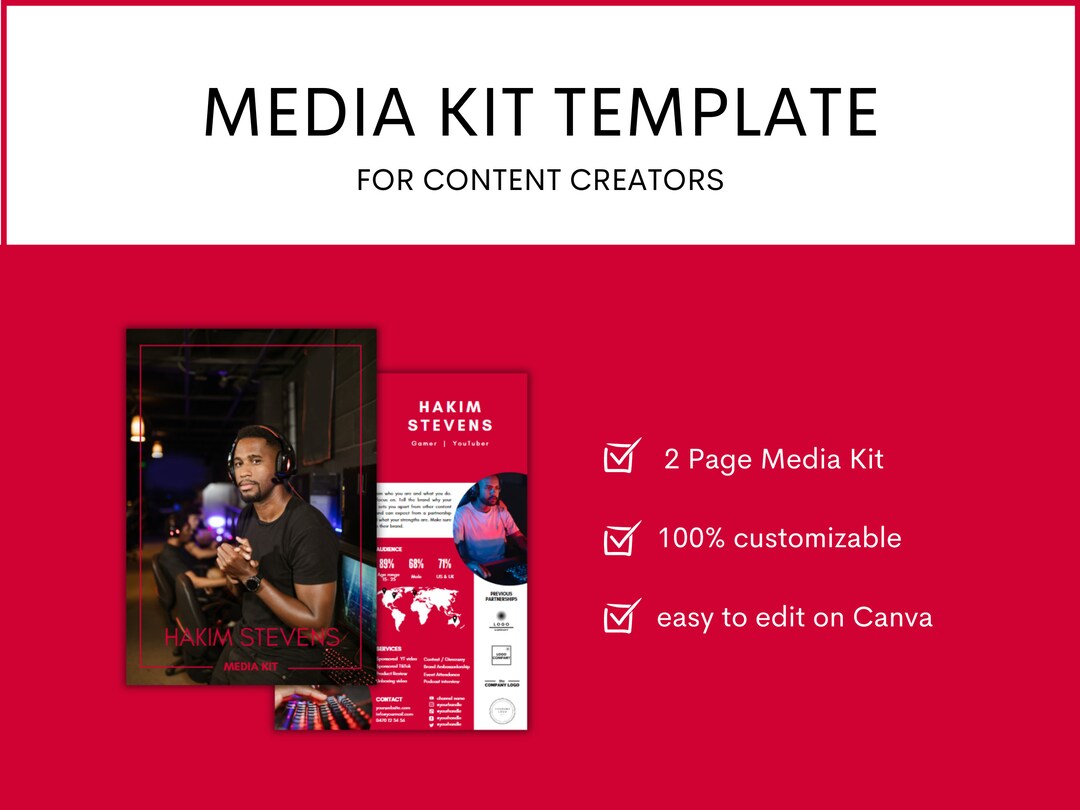MEDIA KIT Template | Instant Digital Download | Editable on Canva ...