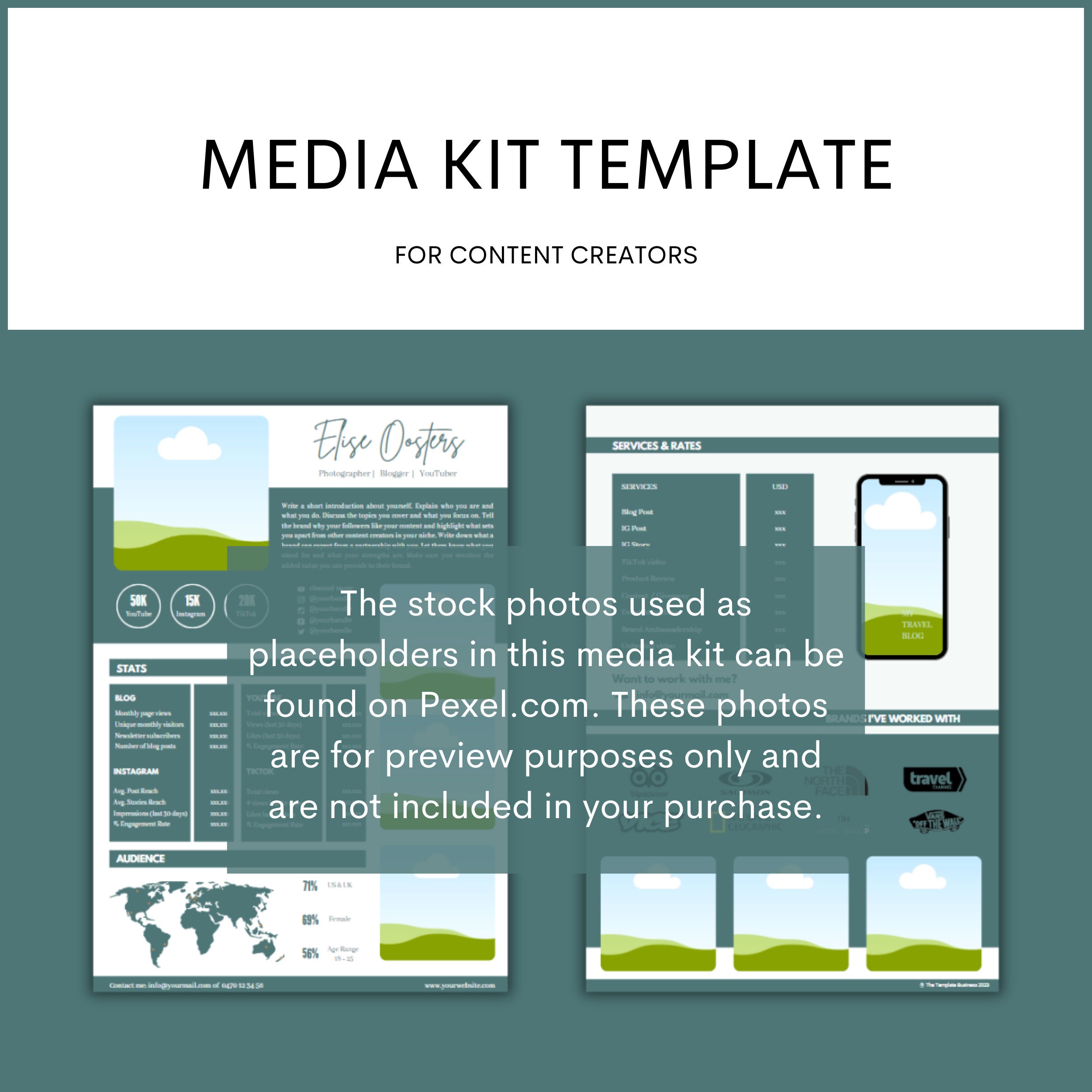 MEDIA KIT Template | Instant Digital Download | Editable on Canva ...
