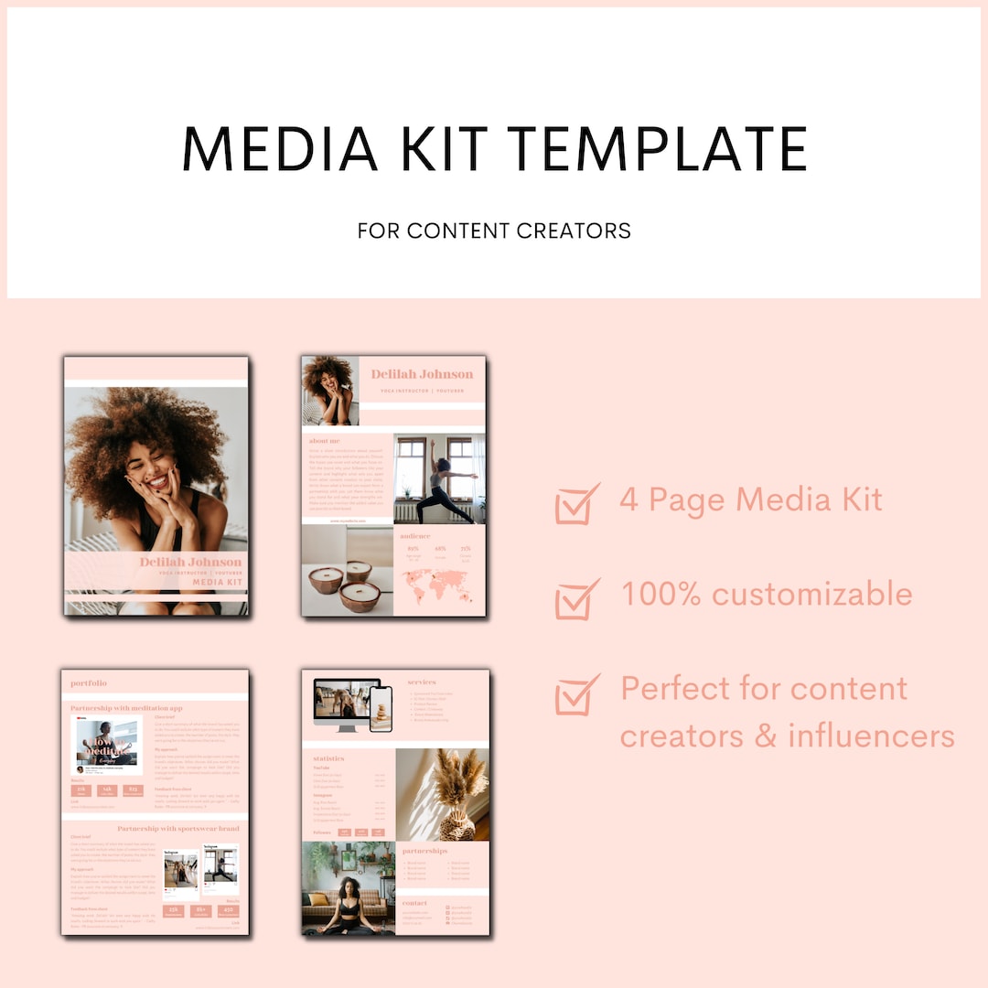 MEDIA KIT Template | Instant Digital Download | Editable on Canva ...