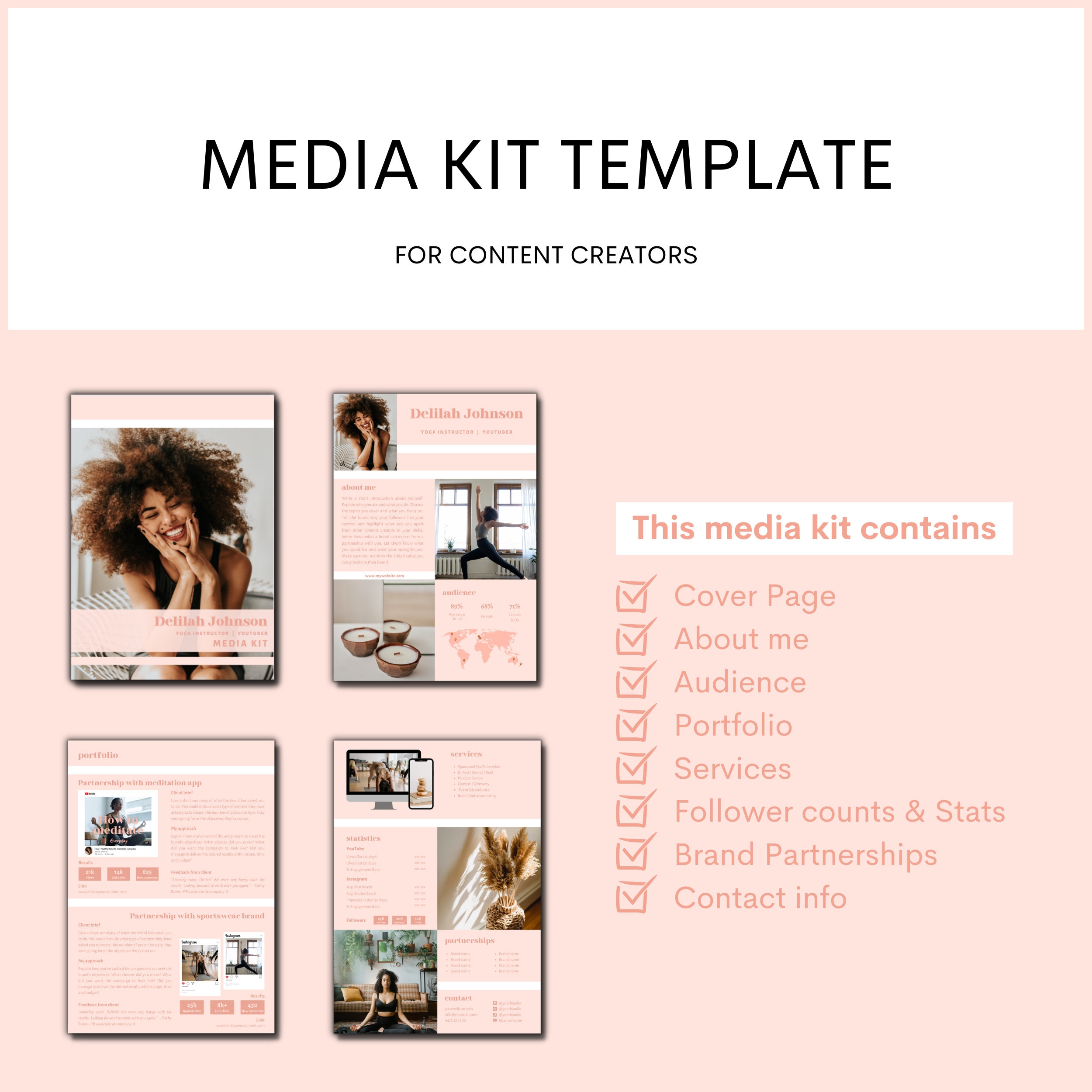 MEDIA KIT Template Instant Digital Download Editable on Canva Content ...