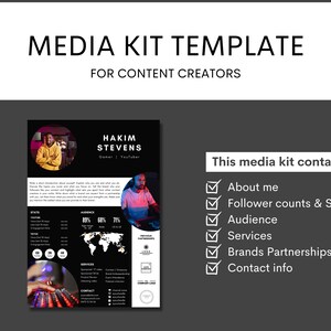 MEDIA KIT Template | Instant Digital Download | Editable on Canva ...