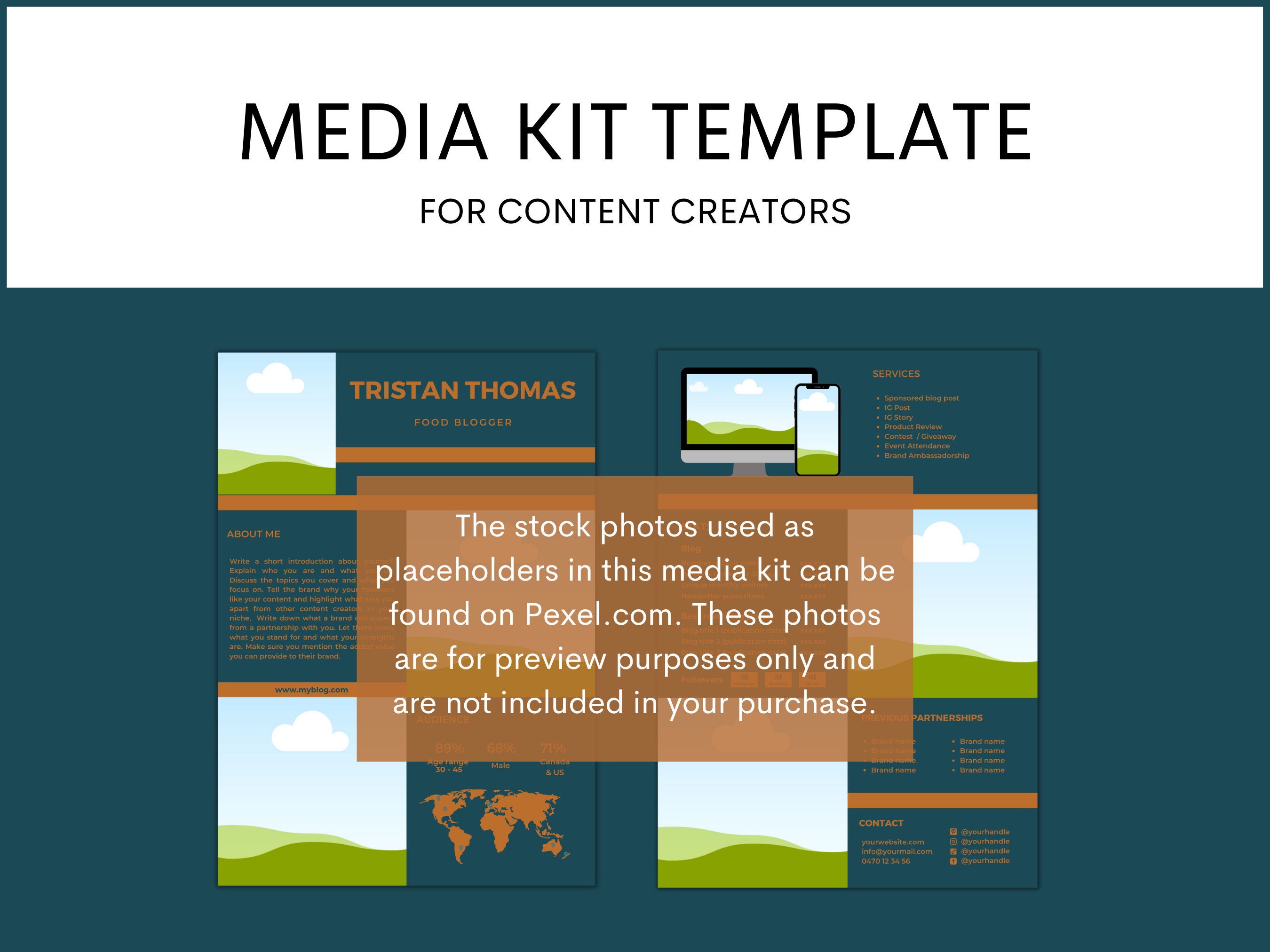 MEDIA KIT Template | Instant Digital Download | Editable on Canva ...