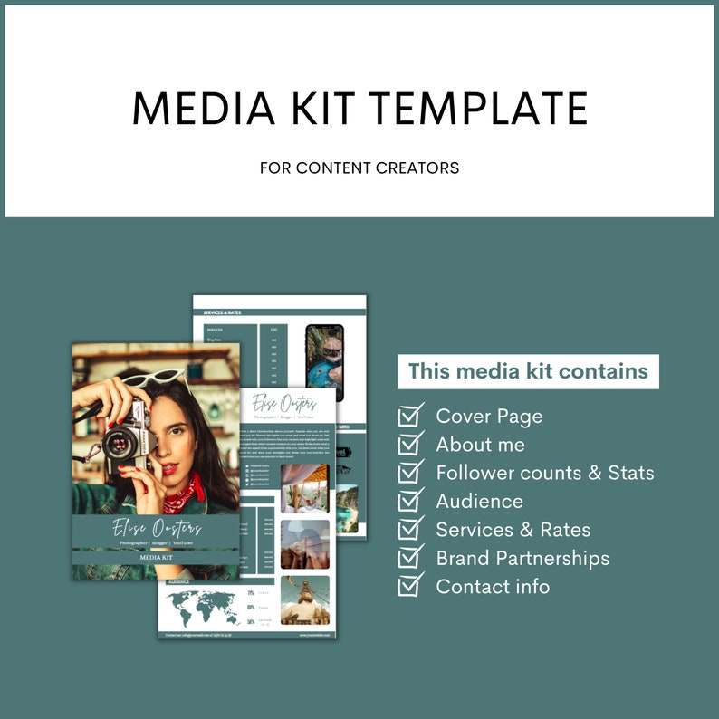 MEDIA KIT Template | Instant Digital Download | Editable on Canva ...