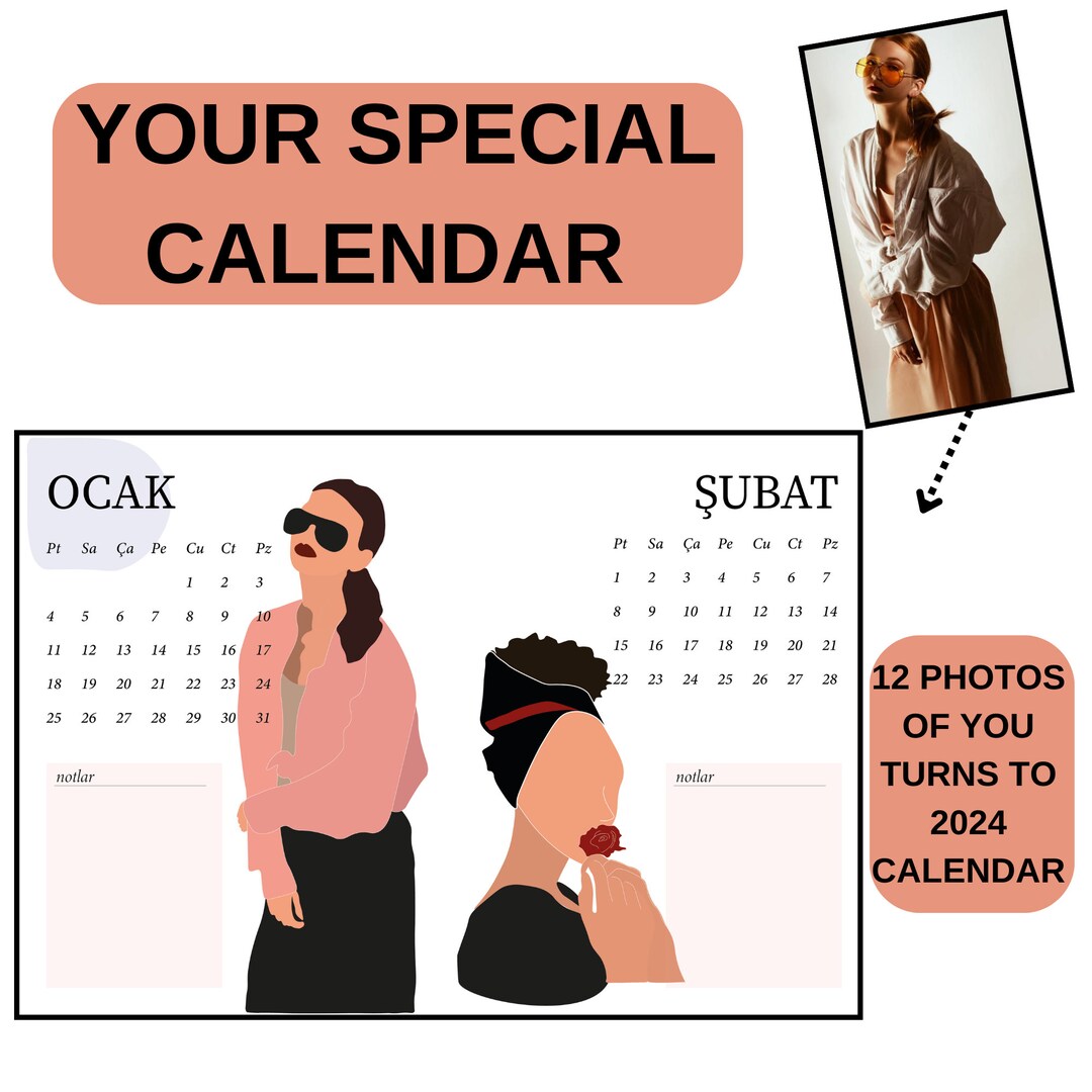 Custom 12-month Illustrated Digital Personalized Calendar Illustration ...