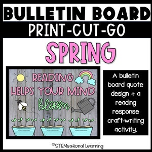 Spring Reading Library Bulletin Board Kit With Writing Response Craft ...