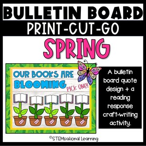 Spring Reading Library Bulletin Board Kit With Writing Response Craft ...