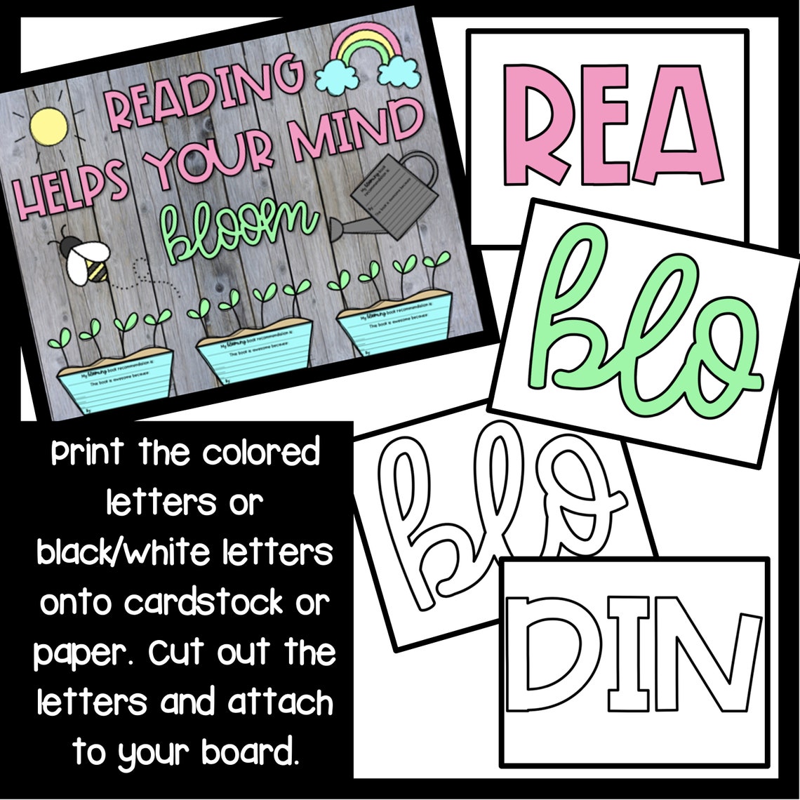 Spring Reading Library Bulletin Board Kit With Writing Response Craft ...