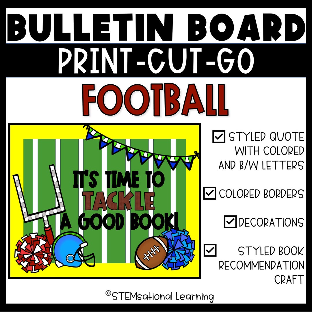 Football Fall Back to School Bulletin Board Kit Reading and Library ...