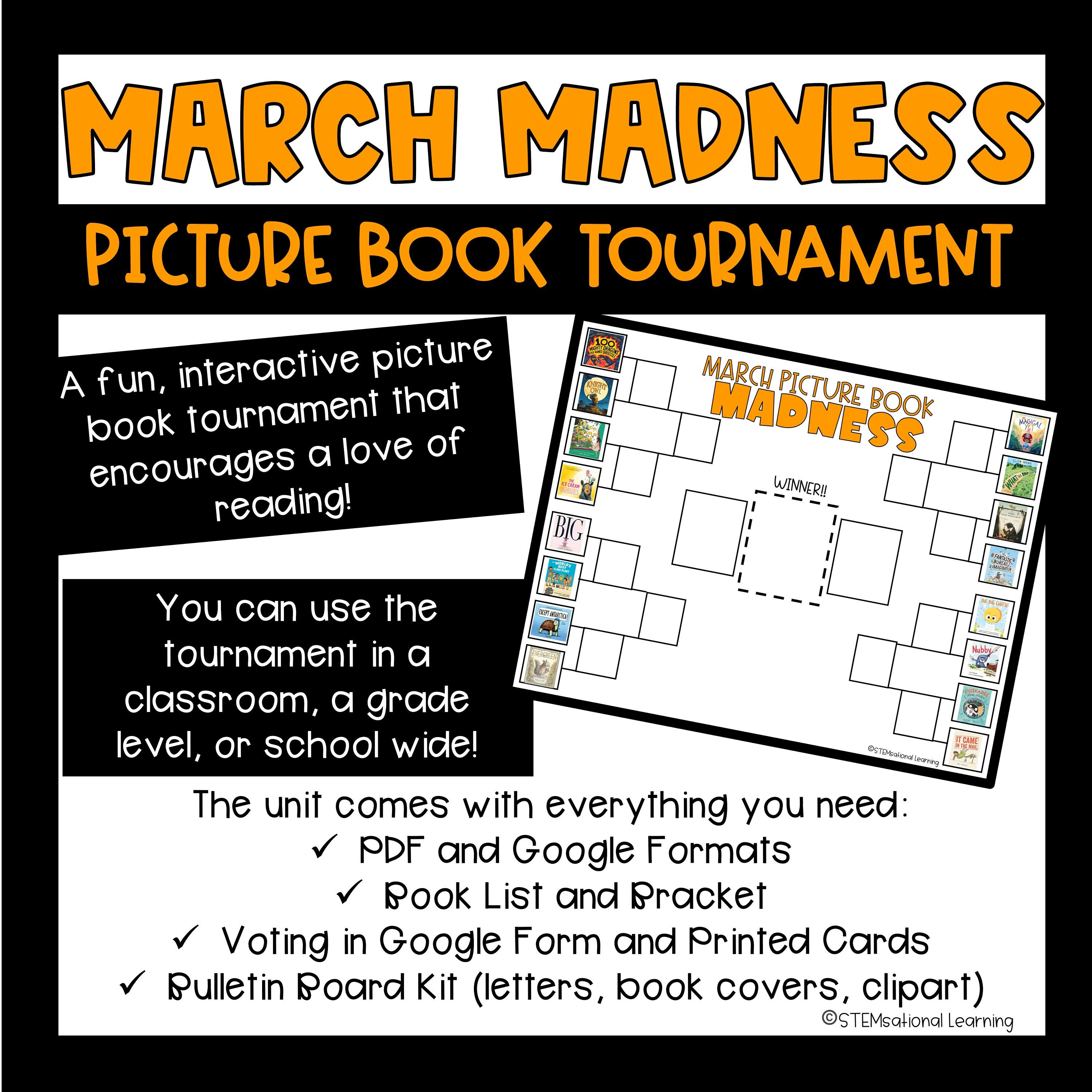 2024 March Madness Reading Challenge Picture Book Tournament Bracket ...