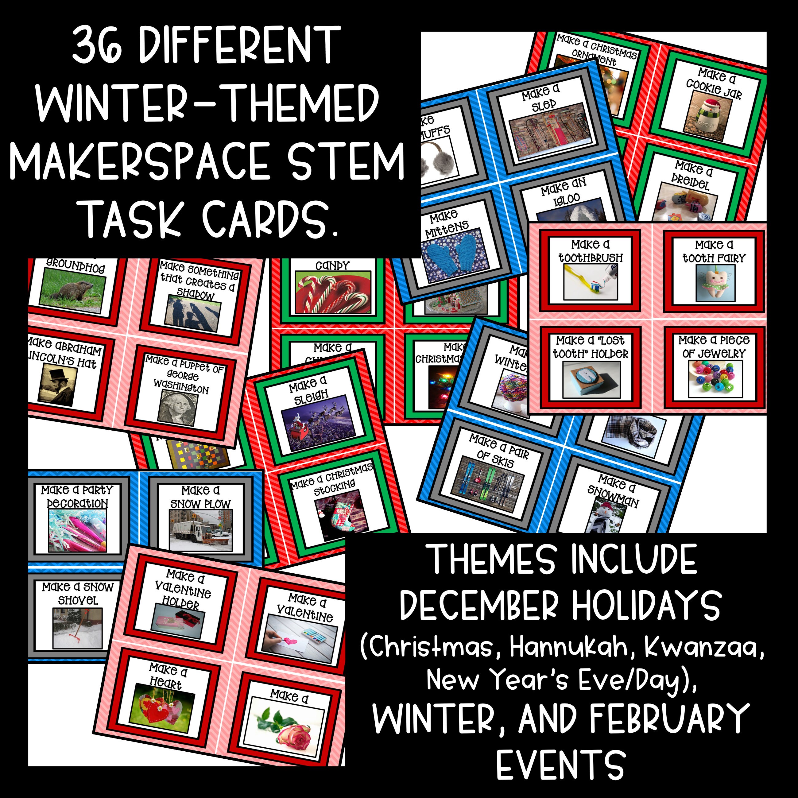 Winter January STEM Makerspace Task Card Activities STEM Challenge - Etsy
